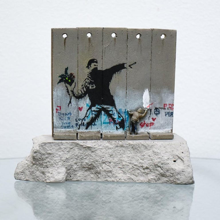 Banksy - BANKSY Walled Off Hotel Flower Thrower Wall Sculpture For Sale ...