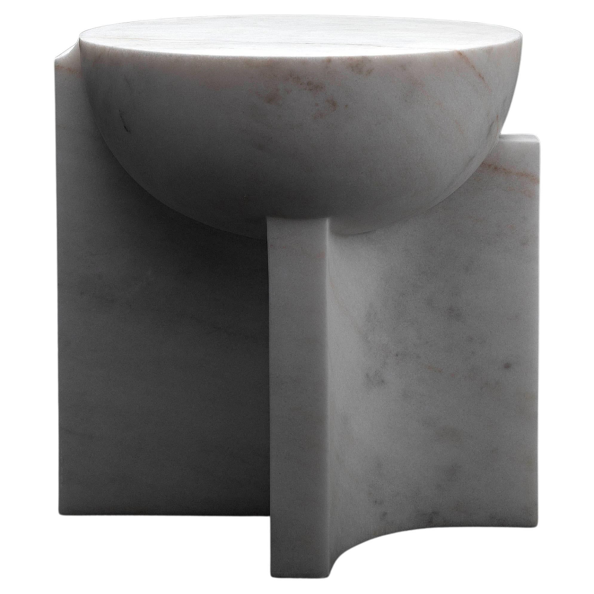 Banquito Pompis Hand-Sculpted Stool in Solid Wood For Sale at 1stDibs