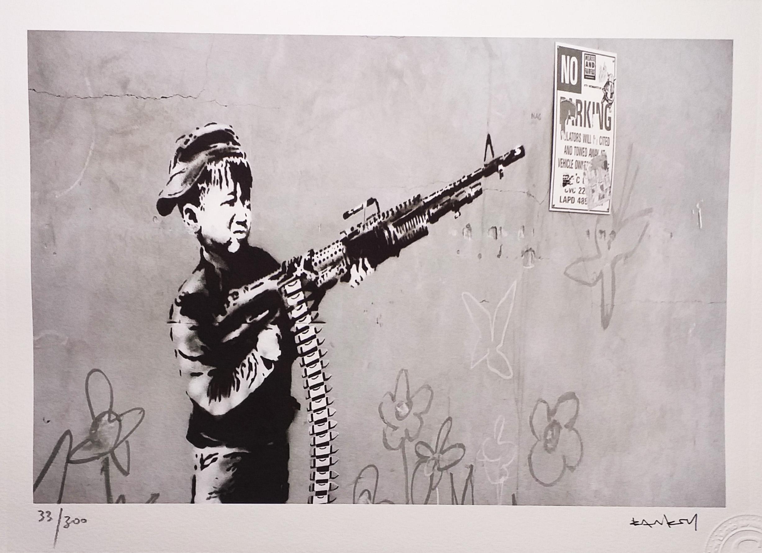 Bansky "Nino Con Mitralleta" Detail For Sale at 1stDibs