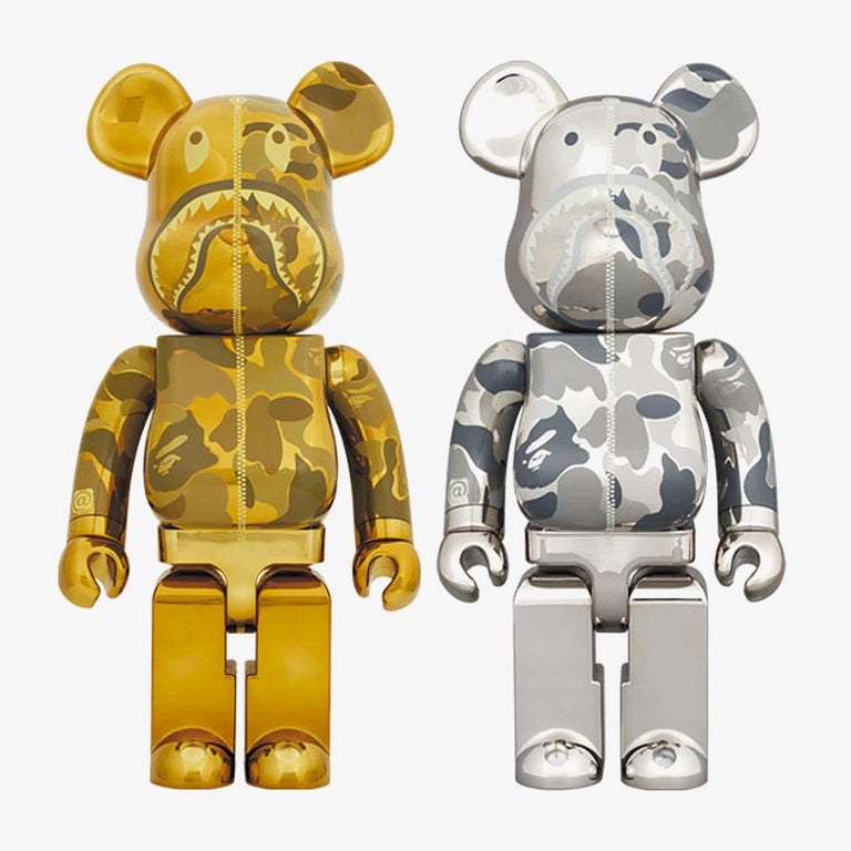 Bape - BEARBRICK 1000% Bearbrick x BAPE Camo Shark Set of 2 For Sale at ...