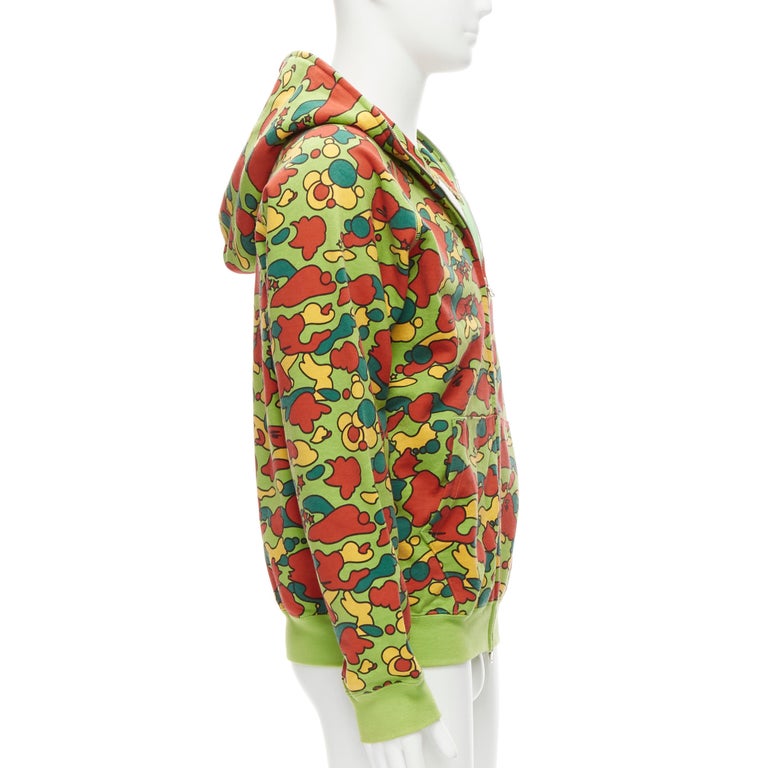 BAPE A BATHING APE Vintage green red yellow camo zip up hoodie M For ...
