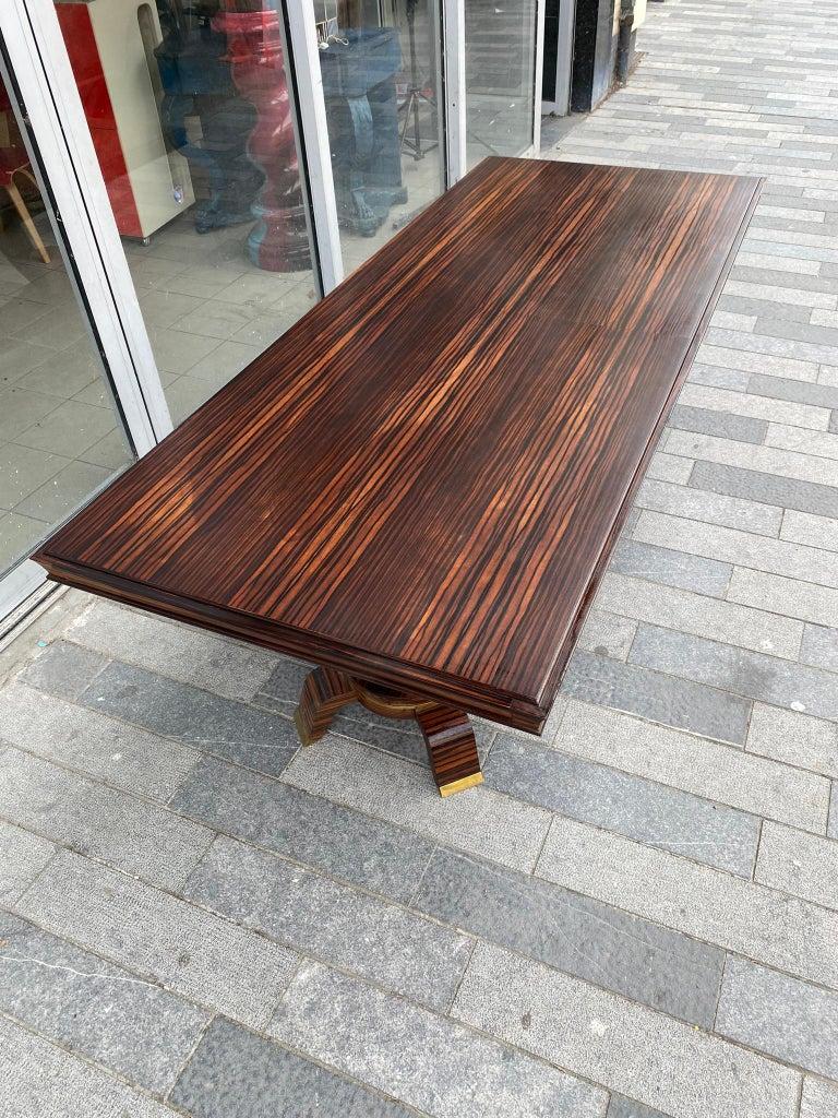 Baptistin Spade'1891-1969' Large Art Deco Table in walnut, Leather ...