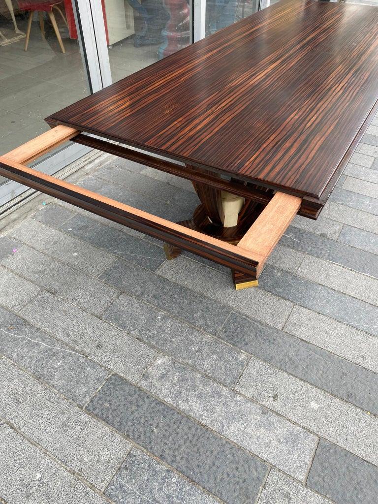 Baptistin Spade'1891-1969' Large Art Deco Table in walnut, Leather ...