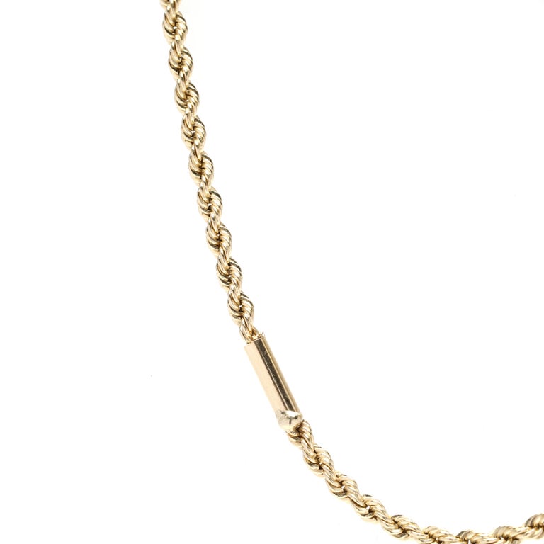 Bar and Rope Link Chain, 14k Yellow Gold, Fancy Link Chain For Sale at ...