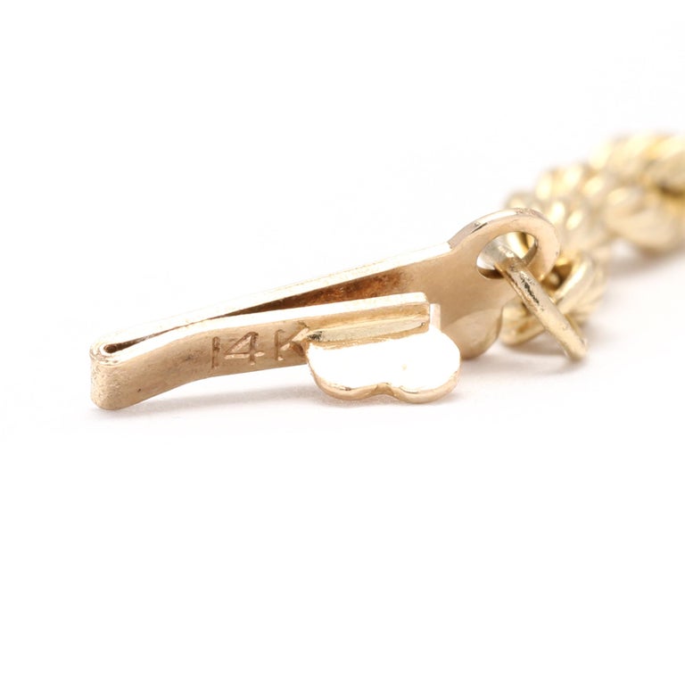 Bar and Rope Link Chain, 14k Yellow Gold, Fancy Link Chain For Sale at ...