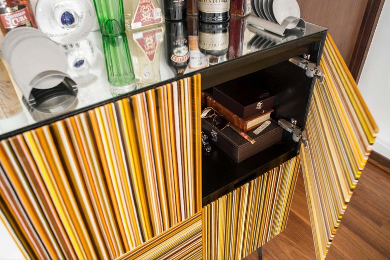 Bar Green Hues Multi-Color Barcode Glass Doors by Orfeo Quagliata For ...