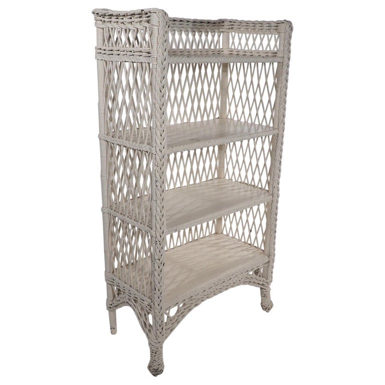 Bar Harbor Wicker Shelf at 1stDibs