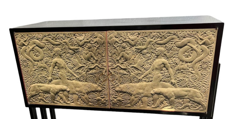 Bar in Art Deco, Wood, Intervened by the Artist Marcelo Peña Year:2021 ...