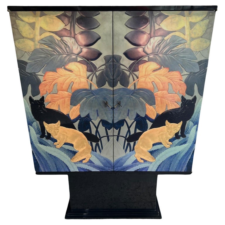 Bar in Wood Art Deco, France, Intervened by the Artist Marcelo Peña ...