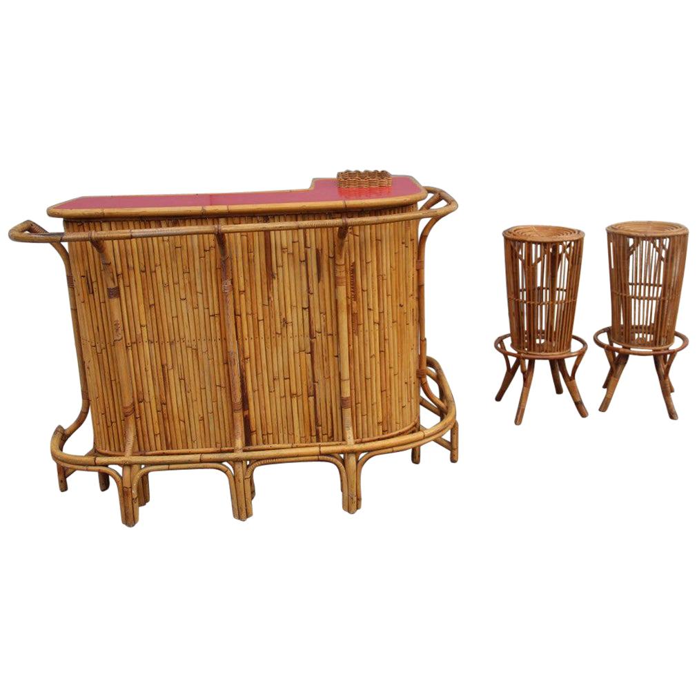 British Colonial Style Bamboo Bar For Sale at 1stdibs