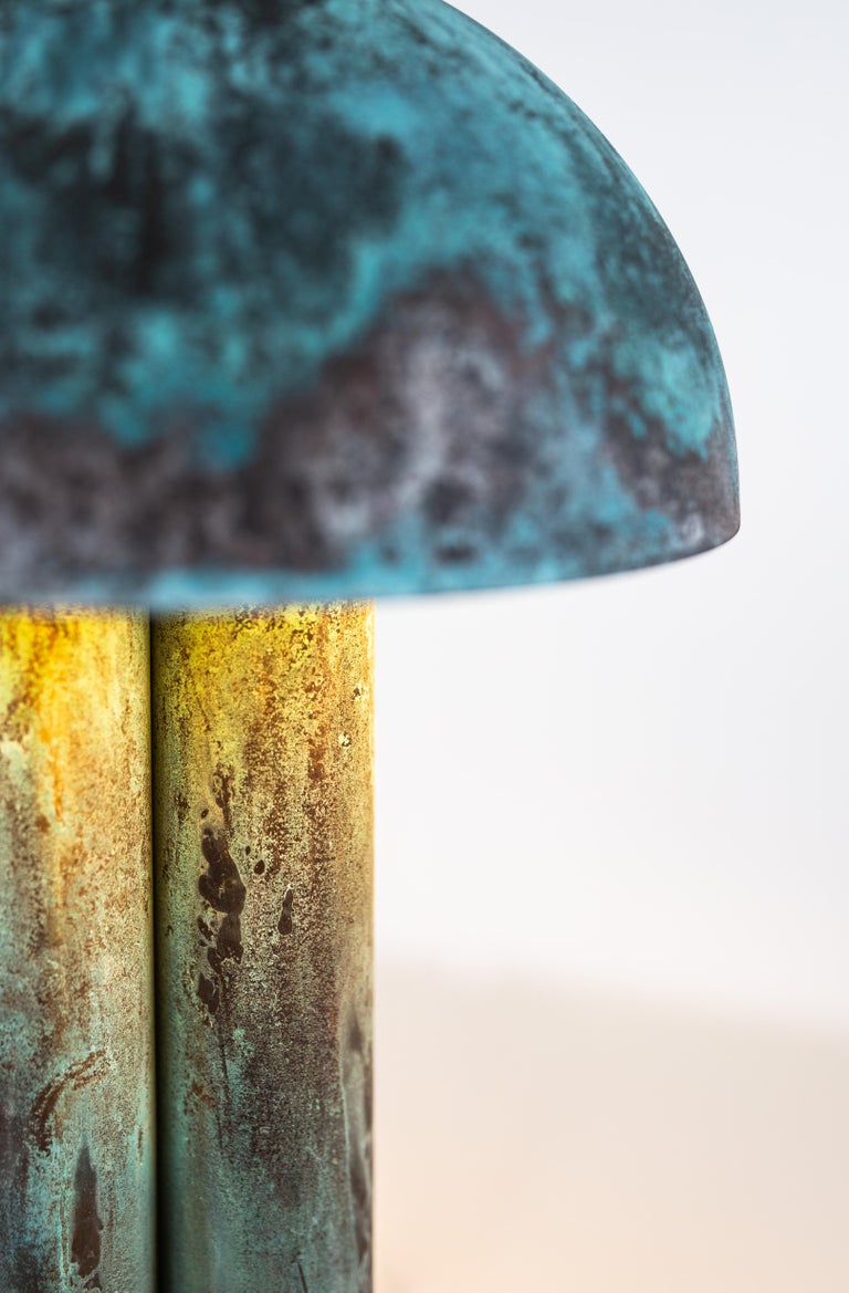 BAR Table Lamp, Contemporary Lamp, Verdigris, Brass, Alabaster by Kalin ...
