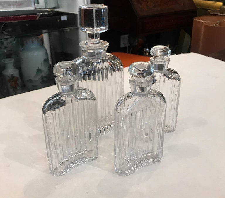 Art Deco Bar Ware Crystal Decanter Set of 4 For Sale at 1stDibs