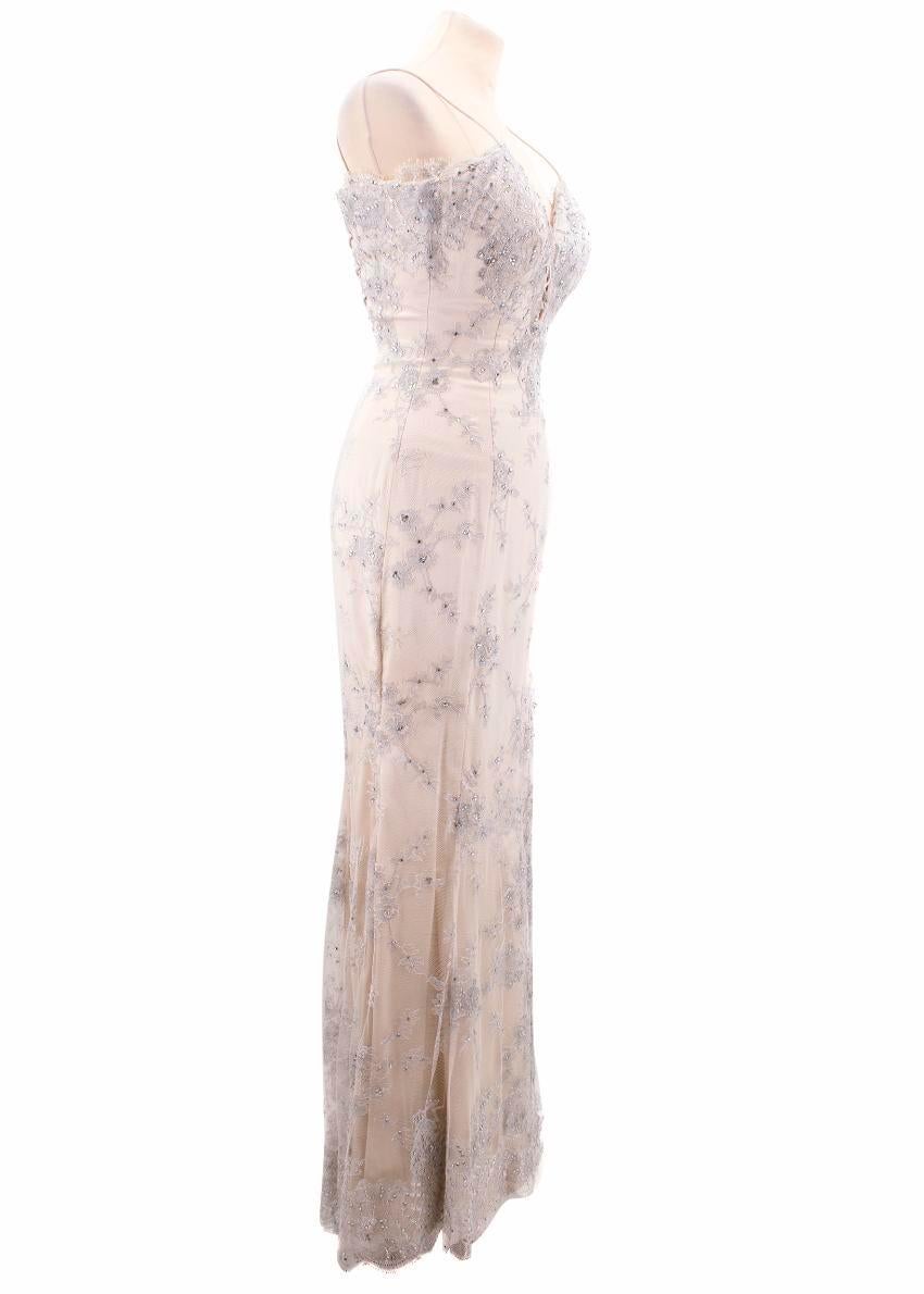 Baracci Haute Couture Lace And Crystals Embellished Gown SIZE S/ US 6 ...