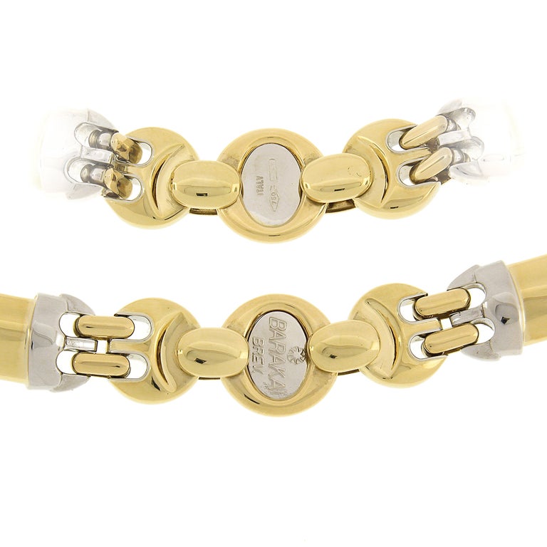 Baraka 18K Two Tone Gold Curved and Circular Fancy Link Collar Choker ...