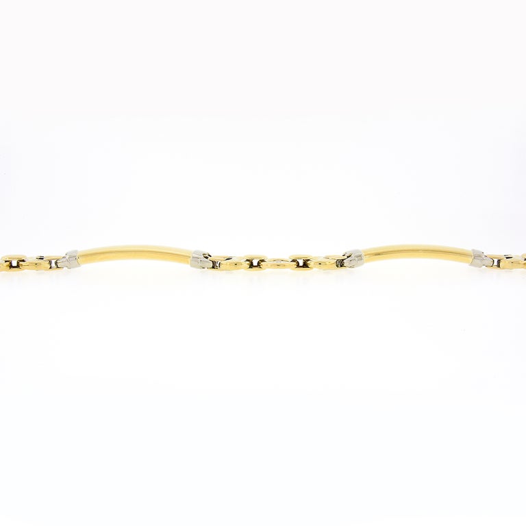 Baraka 18K Two Tone Gold Curved and Circular Fancy Link Collar Choker ...