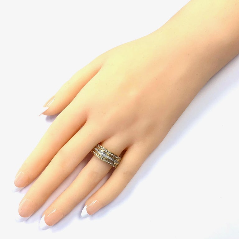 Baraka Tri Color Gold Diamond Convertible Band Ring For Sale at 1stDibs