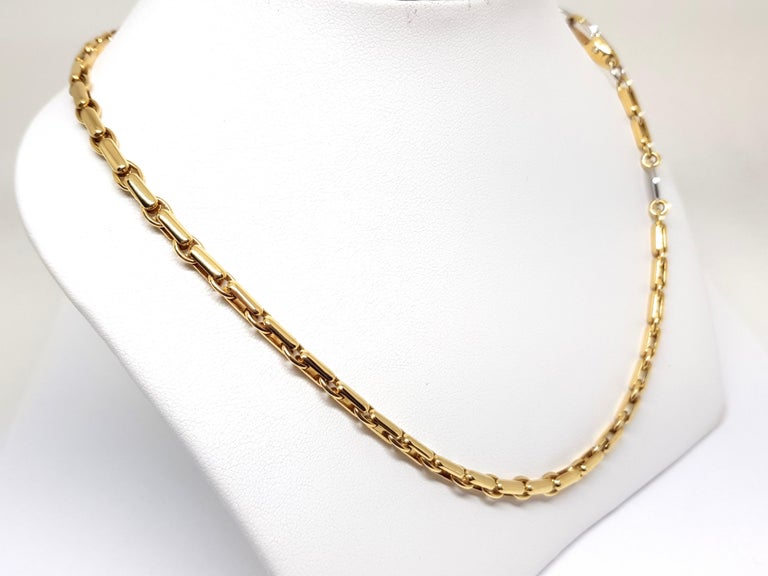 Baraka Yellow White Gold Men’s Chain Necklace For Sale at 1stDibs ...
