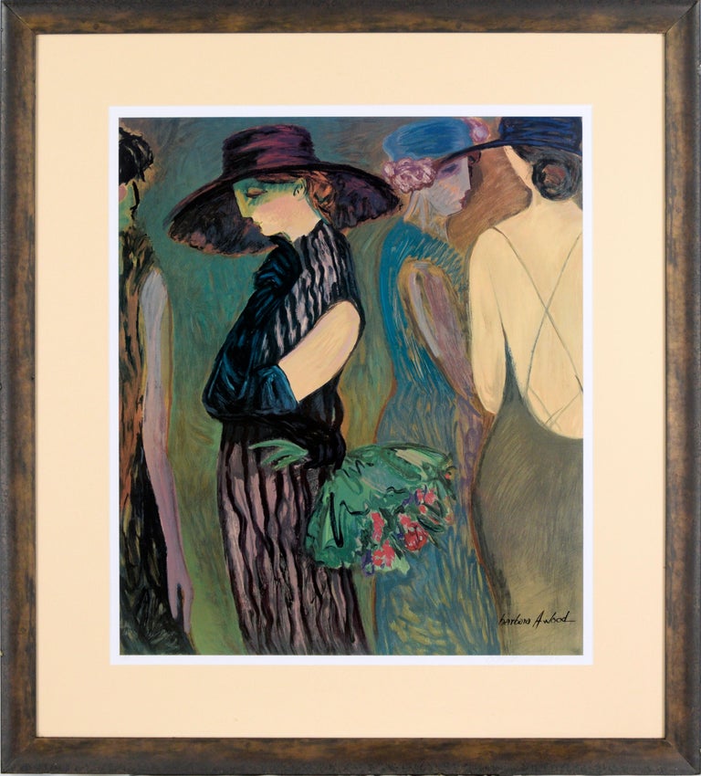 Barbara A. Wood - Woman in a Sunhat Holding a Bouquet - Artist's Proof ...