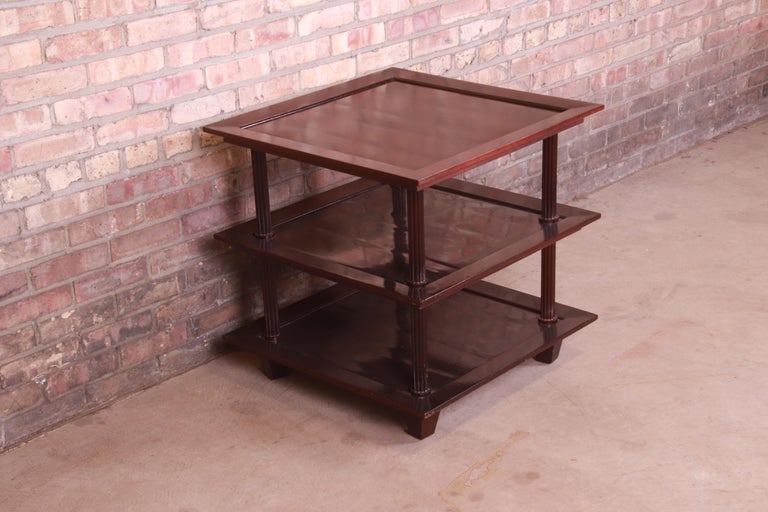 Barbara Barry for Baker Furniture Modern Dark Mahogany Three-Tier Side ...