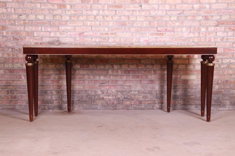 Barbara Barry for Baker Mahogany and Gold Gilt Console Table, Newly ...