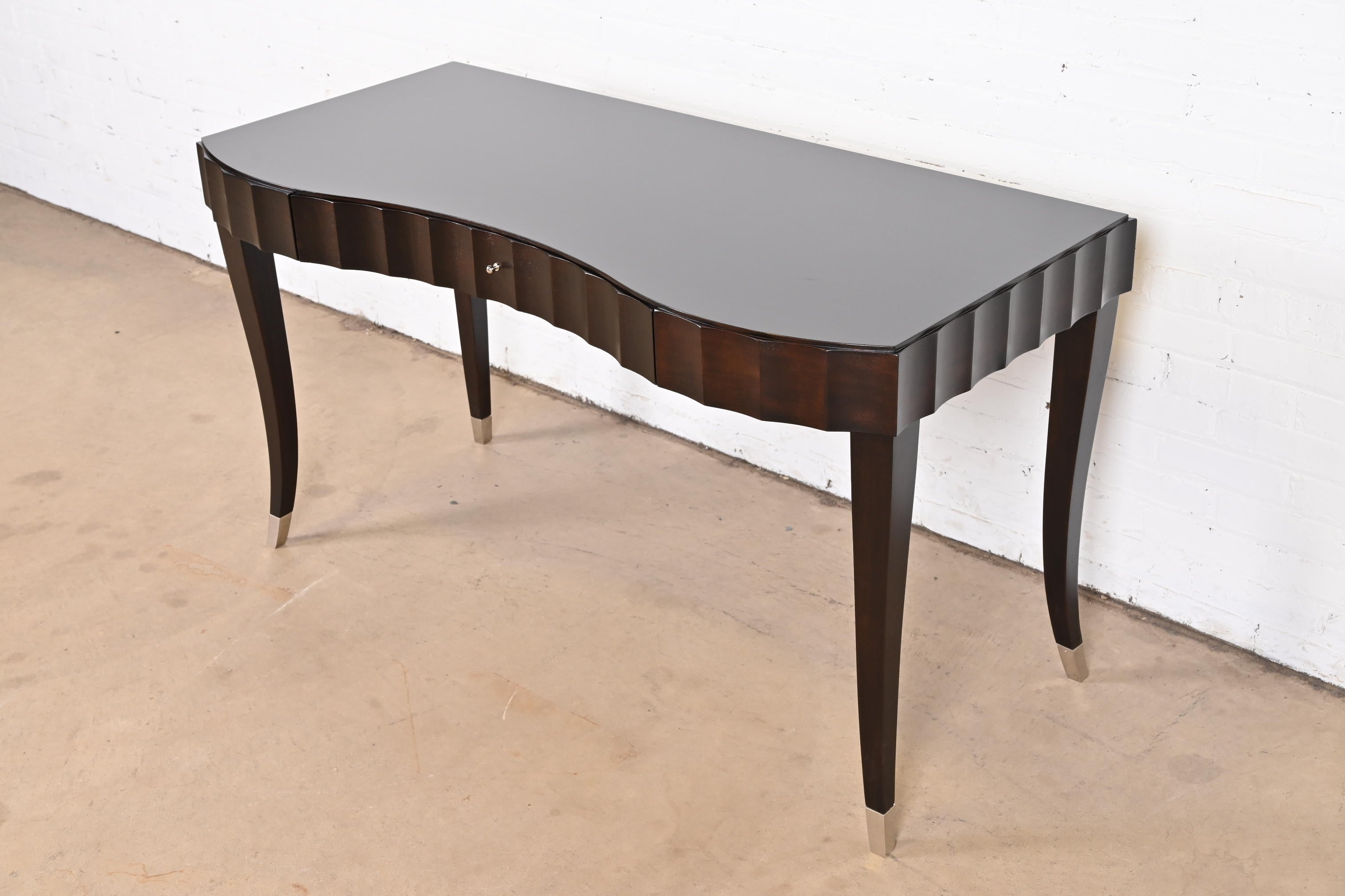 Barbara Barry for Baker Modern Art Deco Mahogany Writing Desk, Newly ...