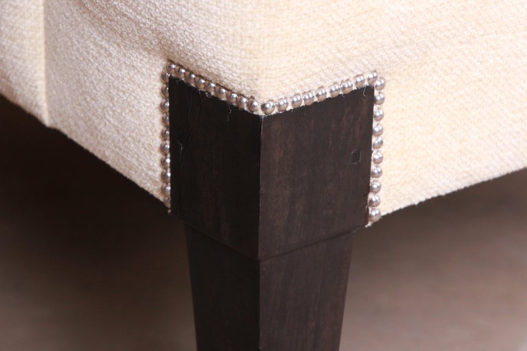 Barbara Barry Style Modern Mahogany Upholstered Lounge Chair by William ...