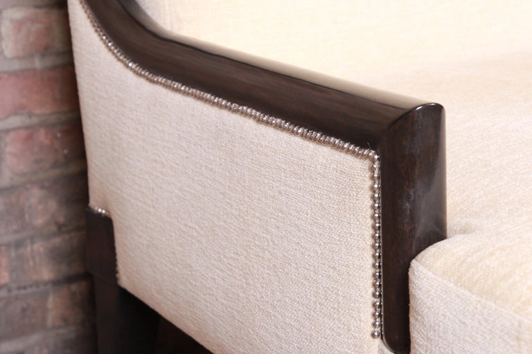 Barbara Barry Style Modern Mahogany Upholstered Lounge Chair by William ...