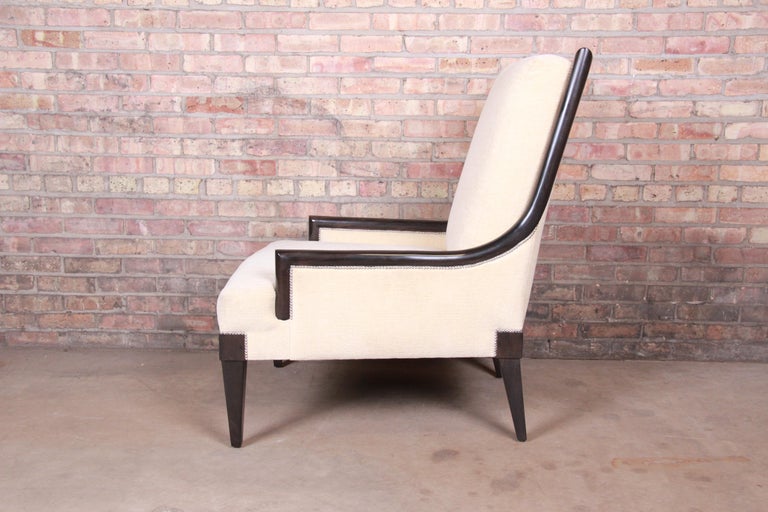 Barbara Barry Style Modern Mahogany Upholstered Lounge Chair by William ...