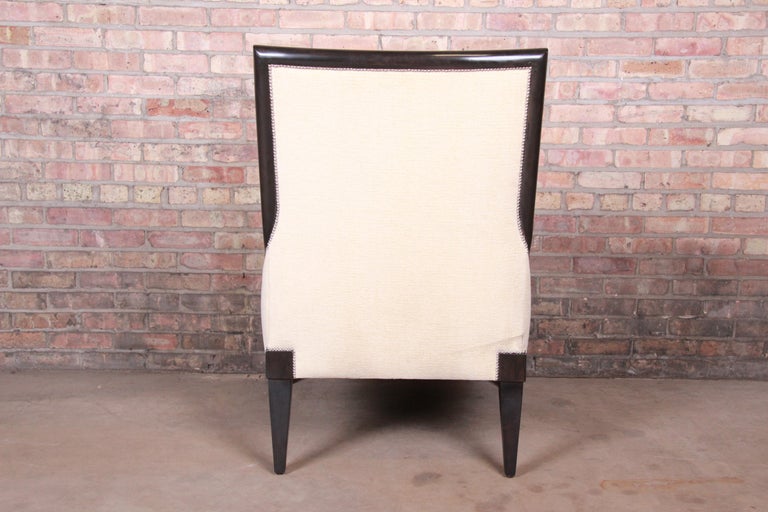 Barbara Barry Style Modern Mahogany Upholstered Lounge Chair by William ...