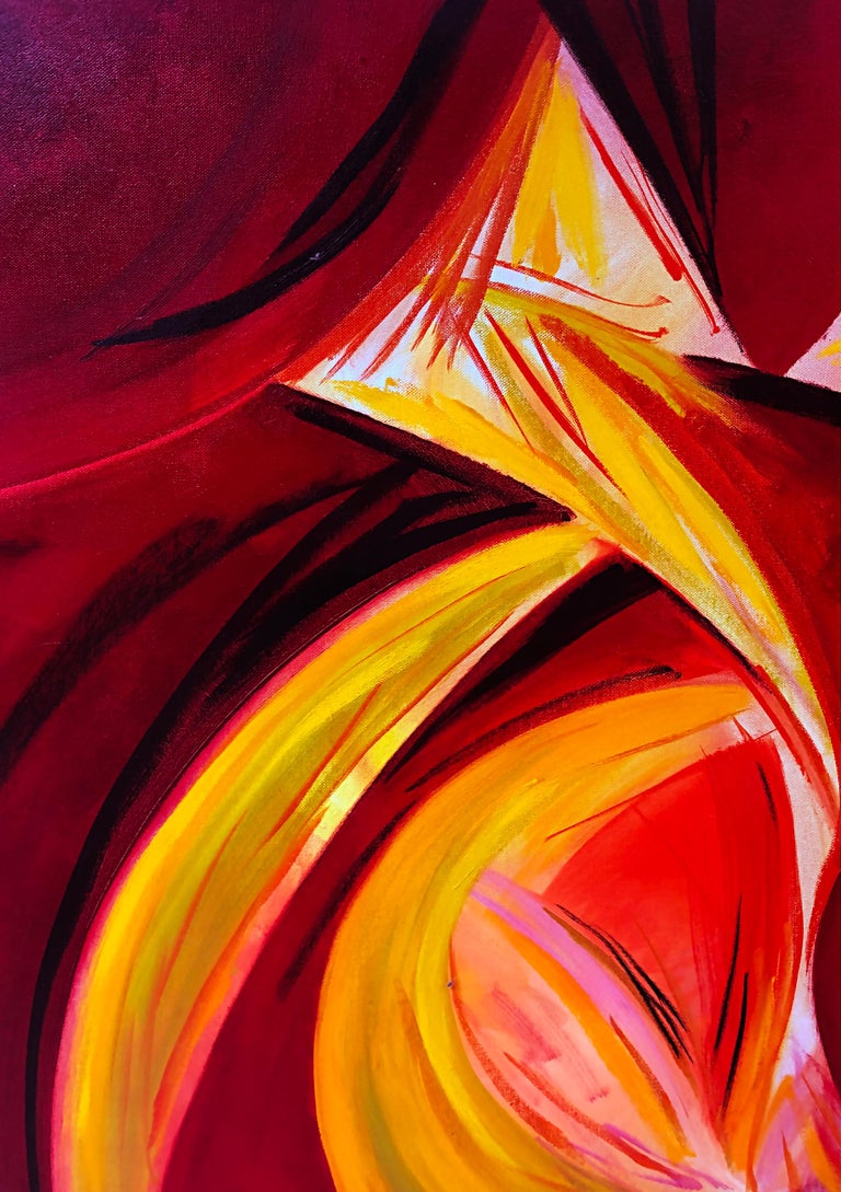 Barbara Beretich Abstract Oil Painting "Dante's Inferno" For Sale at ...