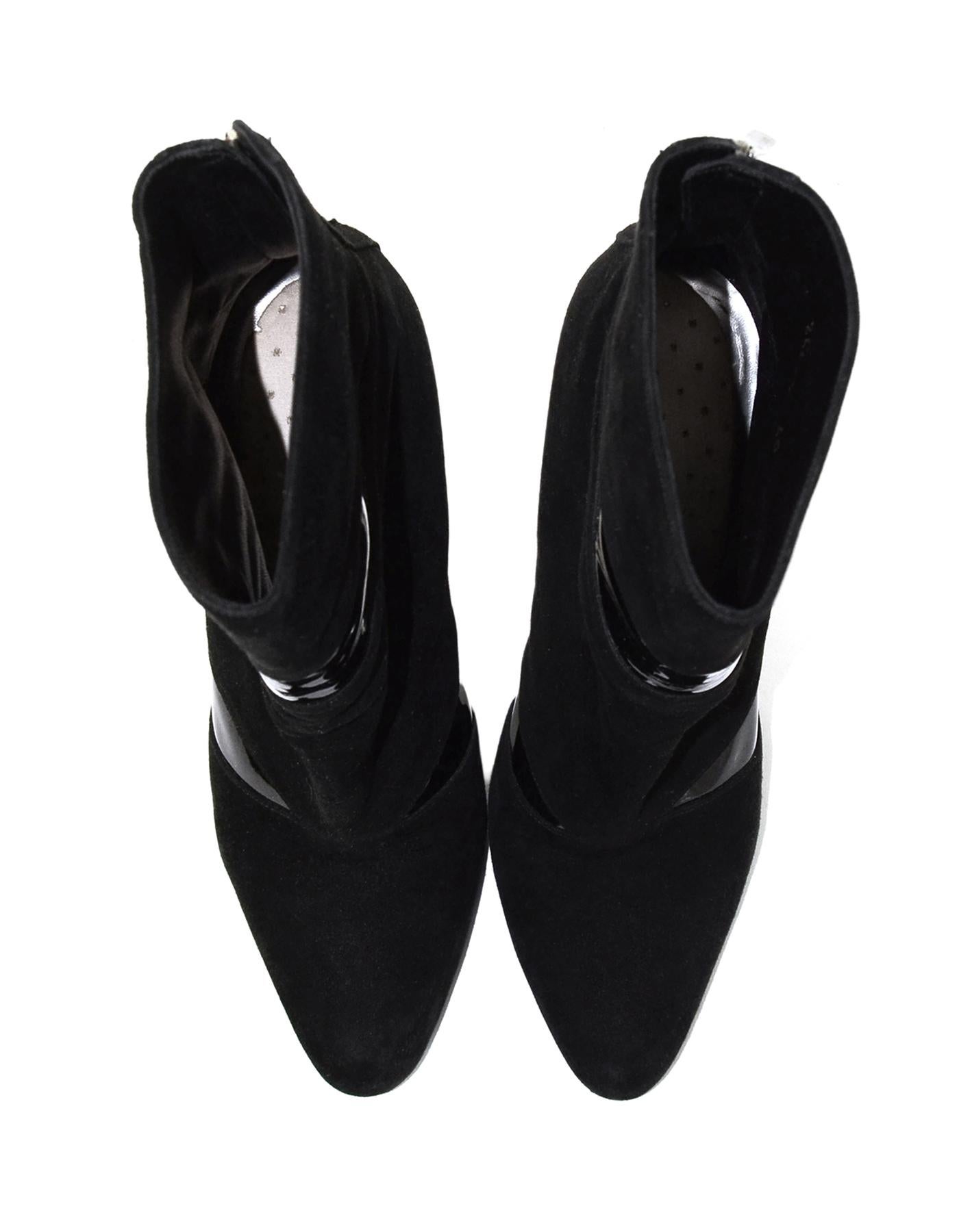 Barbara Bui Black Suede/Patent Leather High Heel Ankle Boot Sz 40 For ...