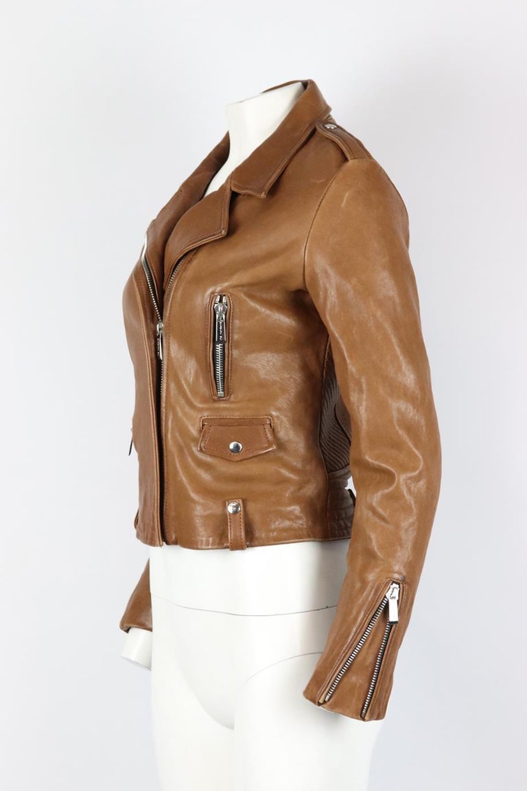 Barbara Bui Leather Biker Jacket It 40 Uk 8 For Sale at 1stDibs
