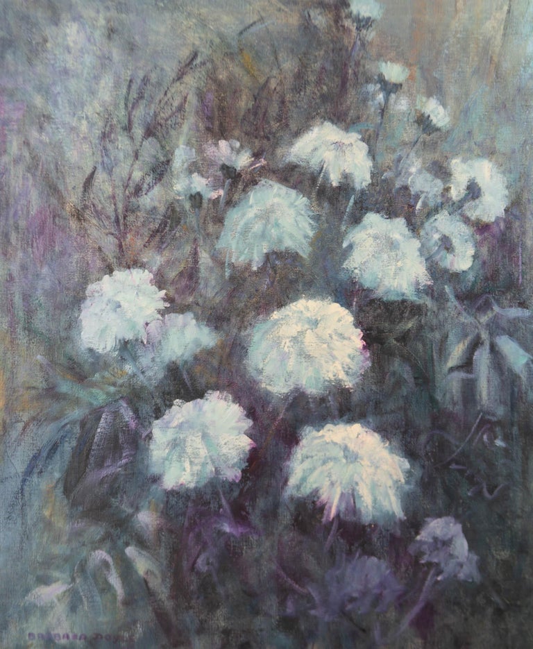 Barbara Doyle - Barbara Doyle (b.1917) - 1973 Oil, White Chrysanths For ...