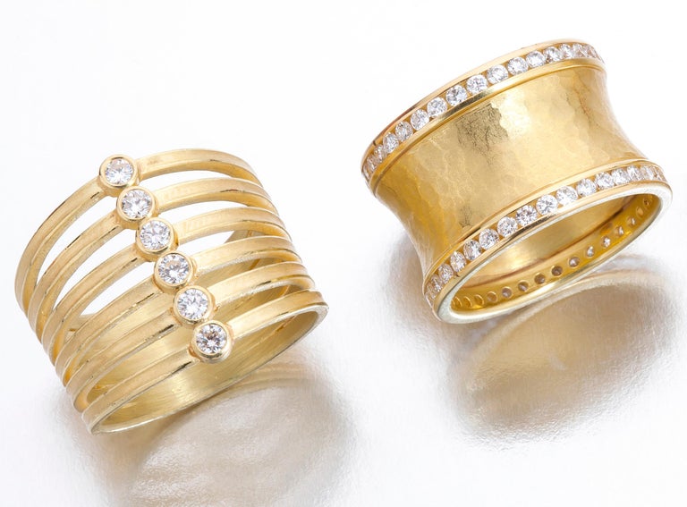 Barbara Heinrich White Diamond Gold Zipper Ring For Sale at 1stDibs ...