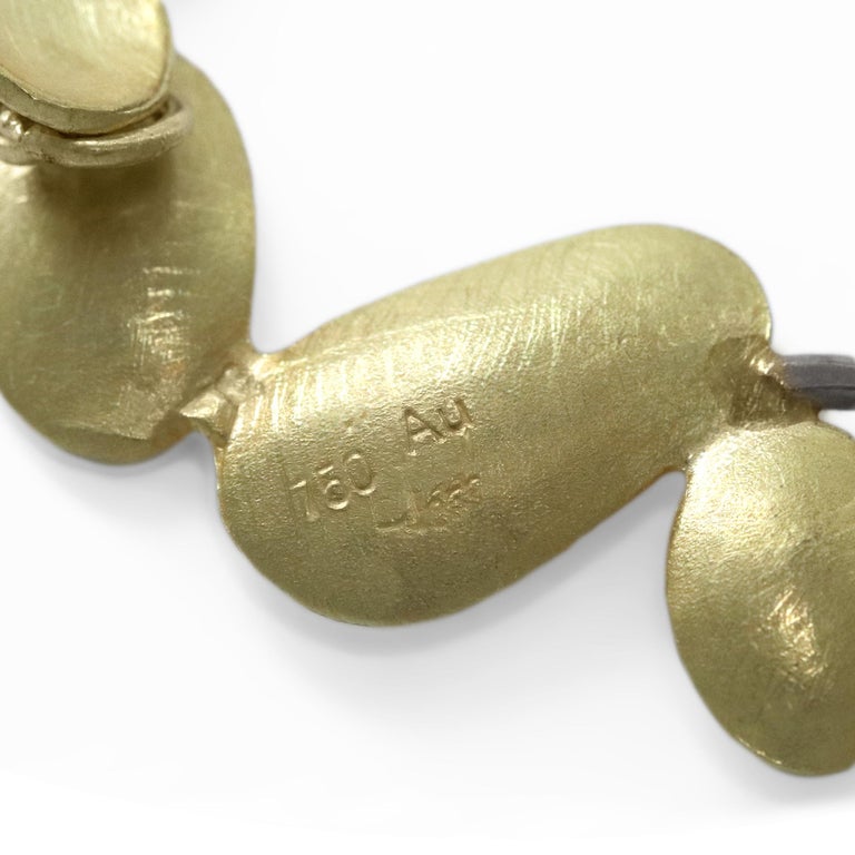 White Diamond Satin Yellow Gold Concave Shells Necklace, Barbara ...