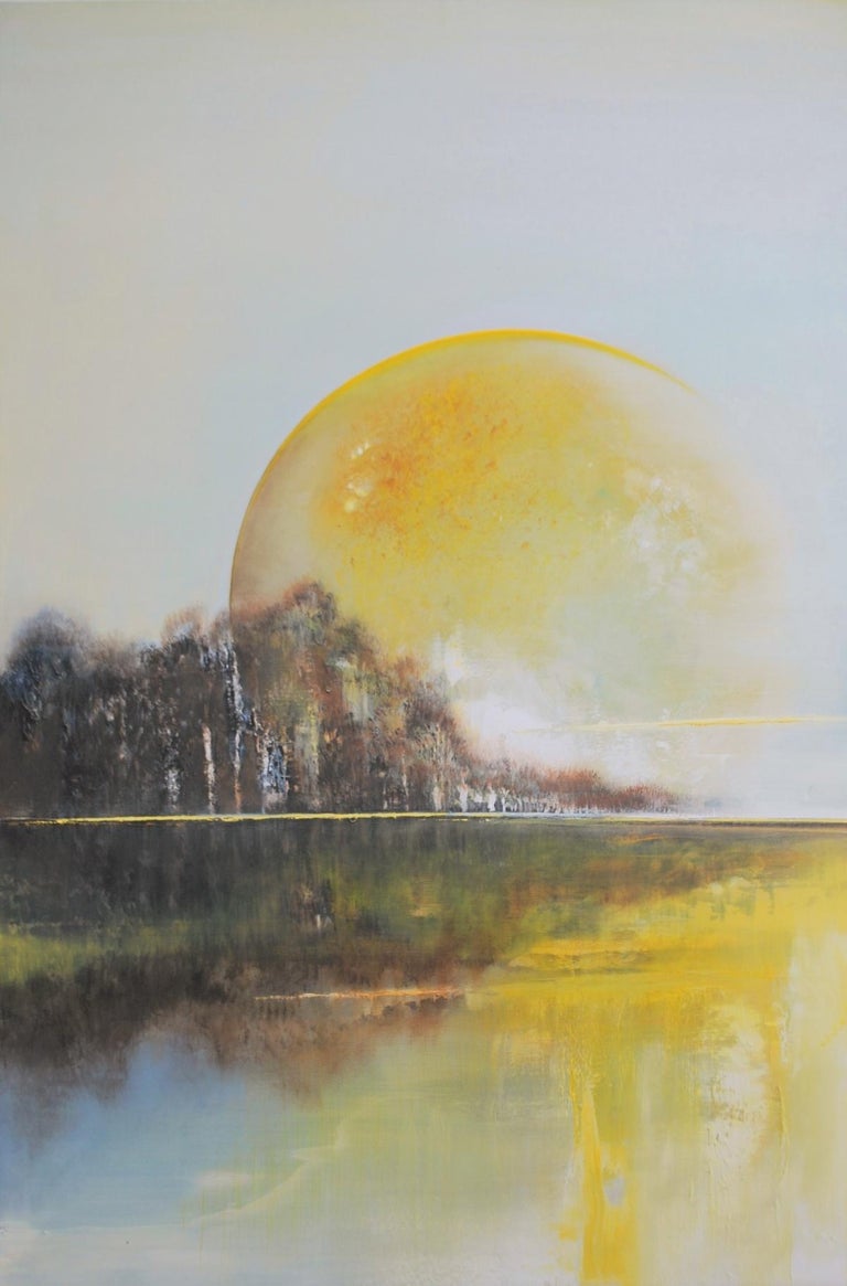 Barbara Hubert - A landscape. Sunrise 3 - Contemporary Oil Painting ...