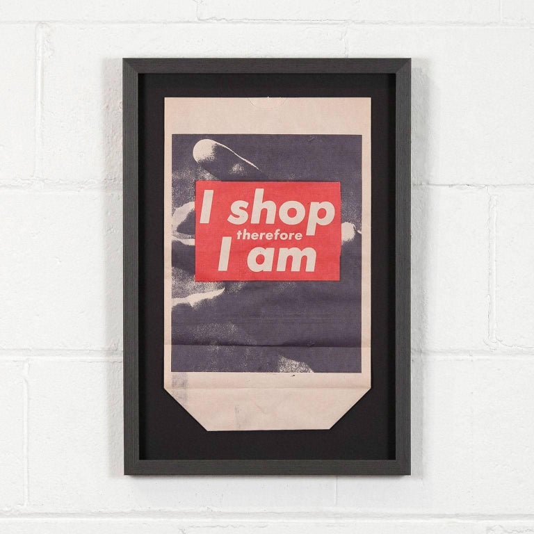 Barbara Kruger - Barbara Kruger "I Shop Therefore I am" Shopping Bag ...