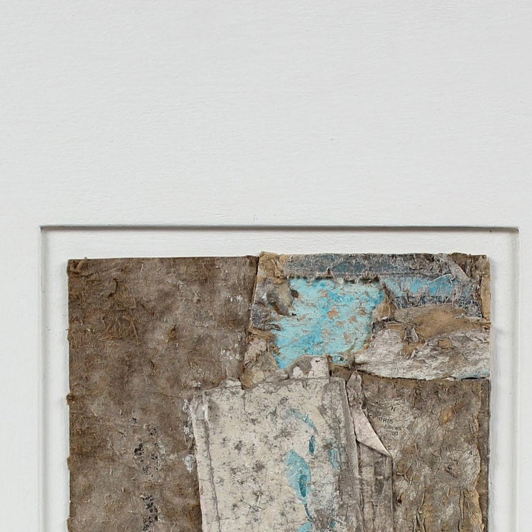 Barbara Lewis - "R.I.P.S" Abstract Collage in Blue and Gray, 1985 For ...