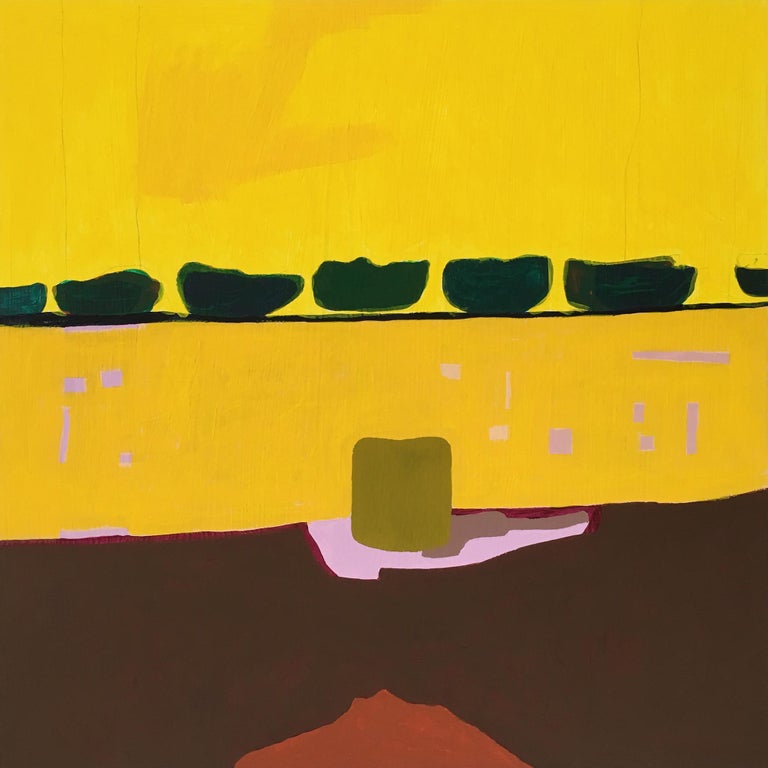 Barbara Marks - Recollection 60 (Stony Creek), yellow painting of ...