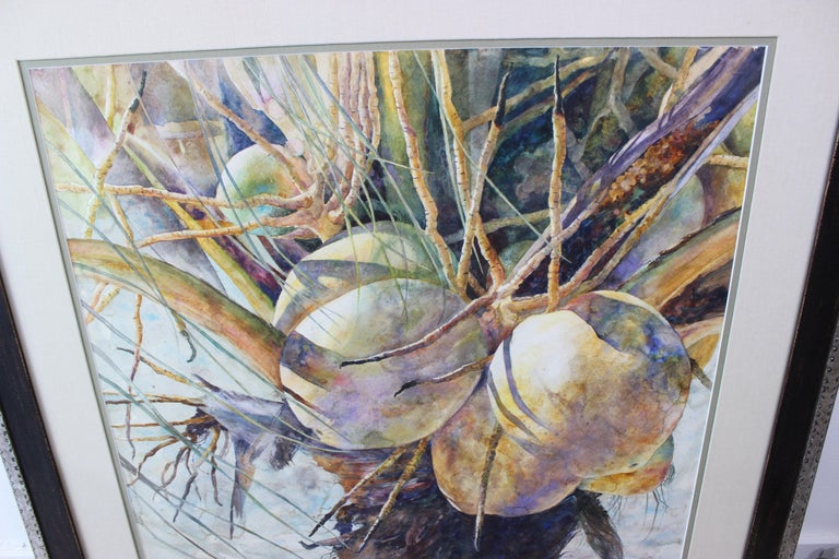 Barbara Shipman Watercolor Painting "Lots of Coconuts" For Sale at 1stDibs
