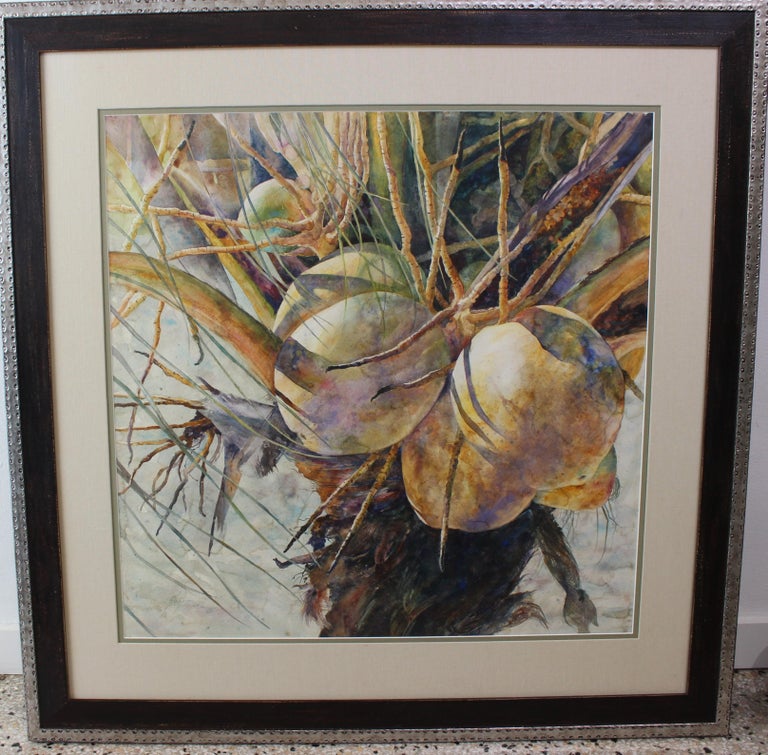 Barbara Shipman Watercolor Painting "Lots of Coconuts" For Sale at 1stDibs