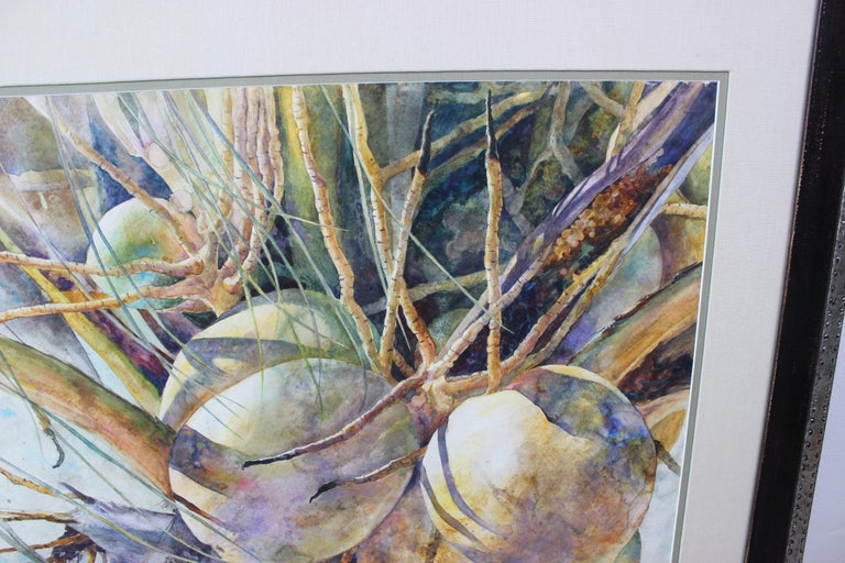 Barbara Shipman Watercolor Painting "Lots of Coconuts" For Sale at 1stDibs