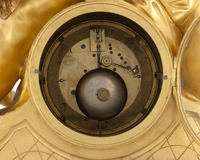 Barbedienne Gilt Bronze Mantel Clock at 1stDibs