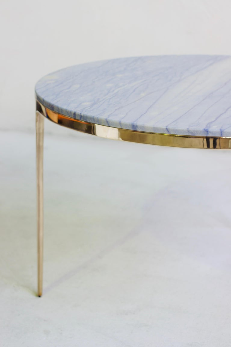 Barbera 'Bronze' Round Table, Modern Solid Bronze Base, Stone Top-Made ...