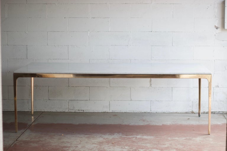 Barbera 'Bronze' Square Dining Table, Modern Solid Bronze Base with ...