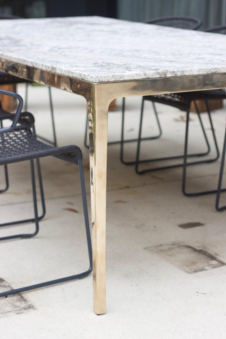 Barbera 'Bronze' Square Dining Table, Modern Solid Bronze Base with ...