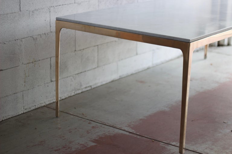 Barbera 'Bronze' Square Dining Table, Modern Solid Bronze Base with ...