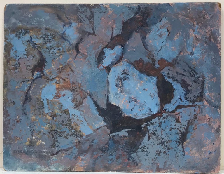 Barbera Doyle - BARBARA DOYLE 1970's MODERN BRITISH OIL PAINTING - Blue ...