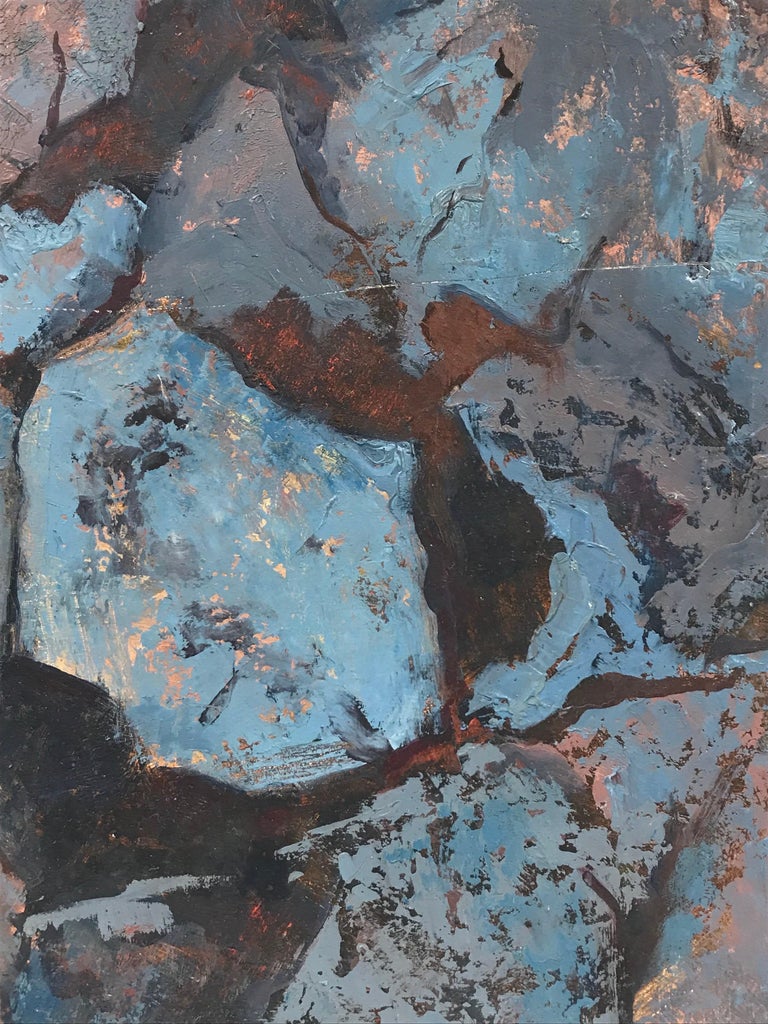 Barbera Doyle - BARBARA DOYLE 1970's MODERN BRITISH OIL PAINTING - Blue ...