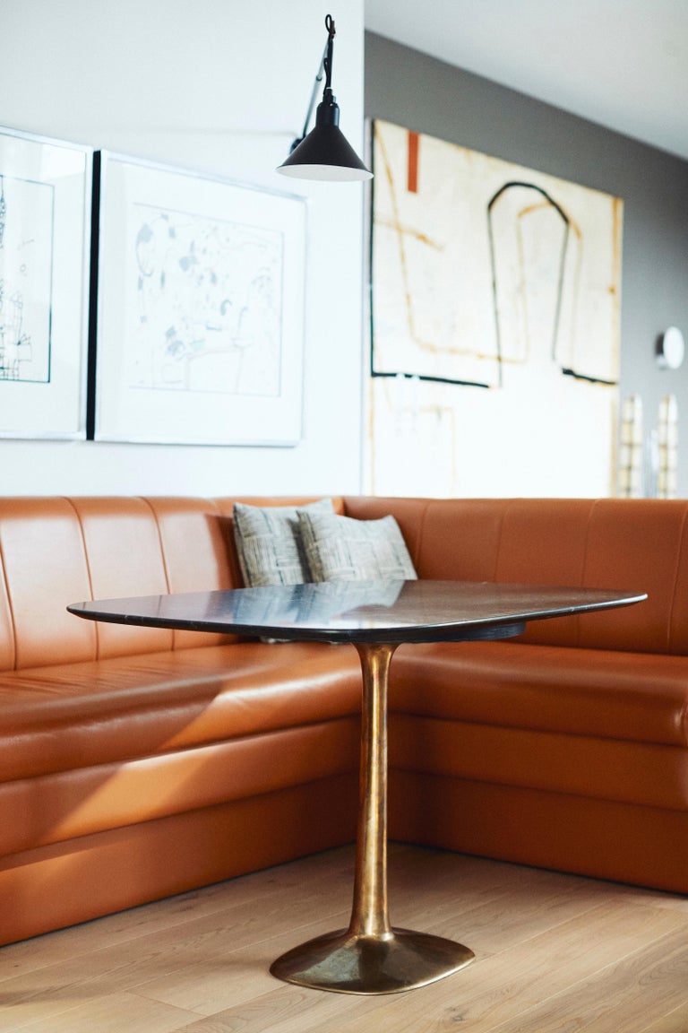 Barbera 'Molecule' Table, Modern Solid Bronze Base with Stone Top For ...